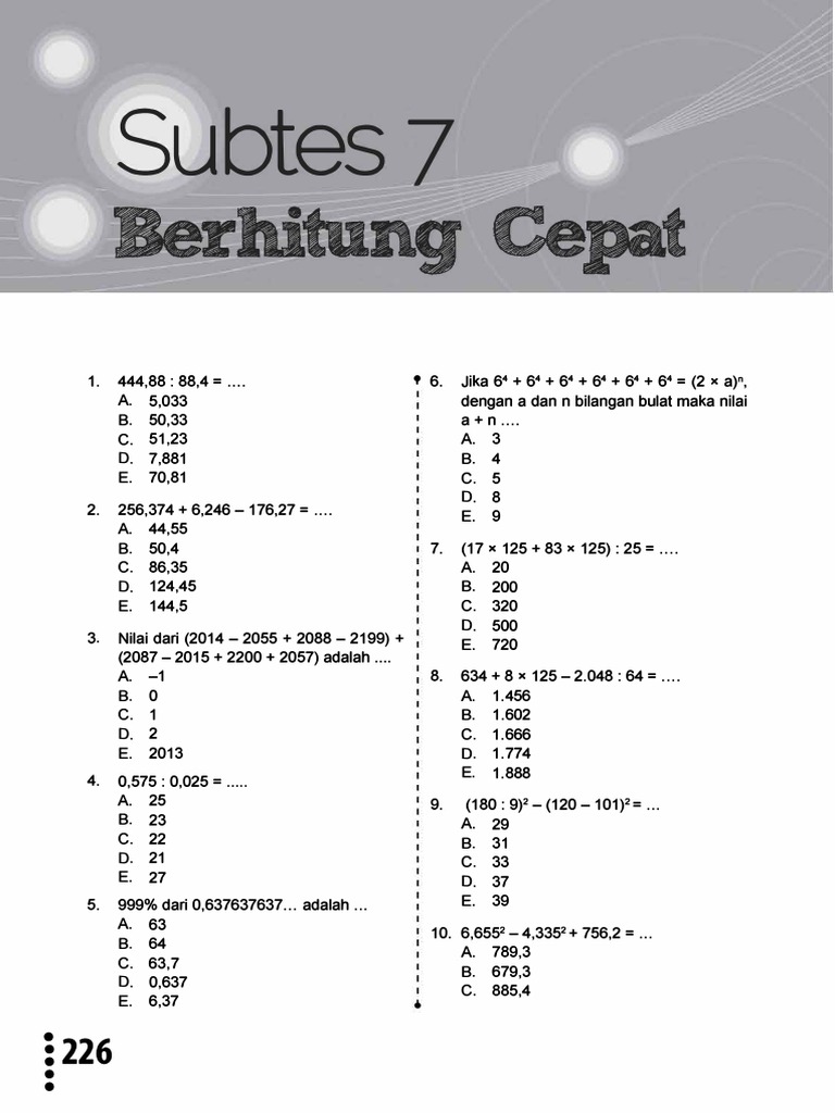 C. Soal TIU Numerik Hitung Cepat | PDF