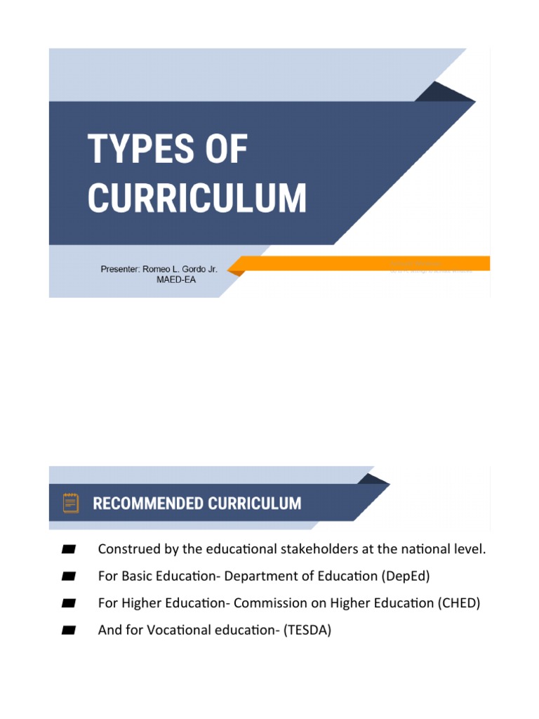 Different Types of Curriculum Written Report | PDF