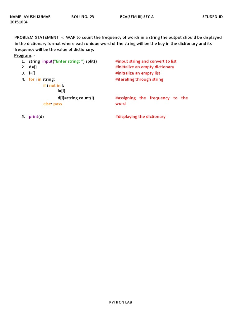 Ayush Python | PDF | Python (Programming Language) | String (Computer Science)