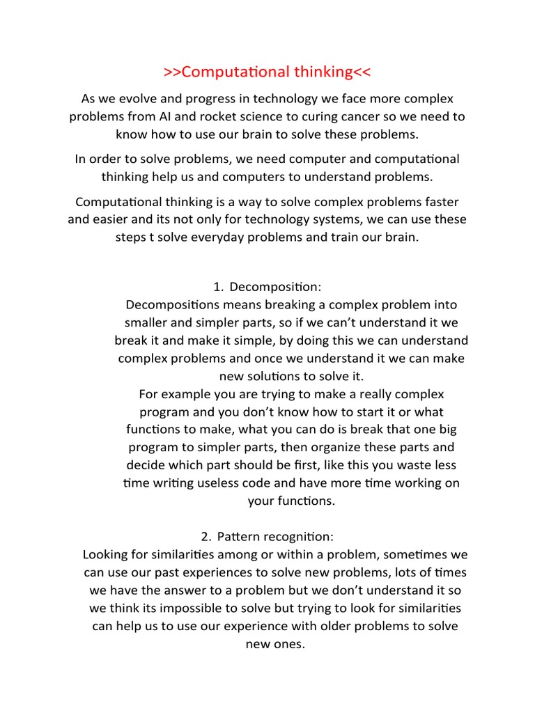 Computational Thinking | Download Free PDF | Computer Programming ...