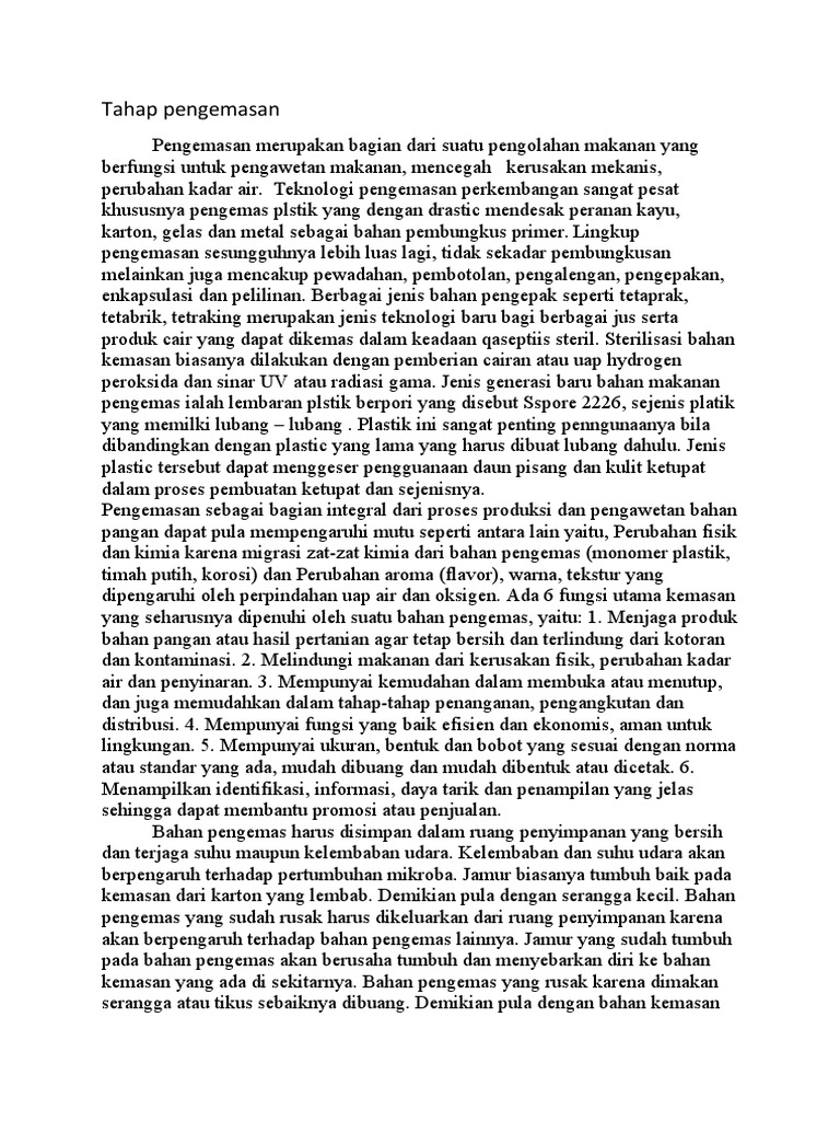 Tahap Pengemasan | PDF