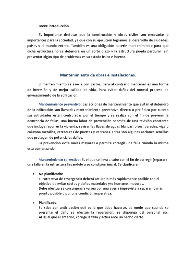 Mantenimiento de Obras Civiles | PDF | Hormigón | Madera