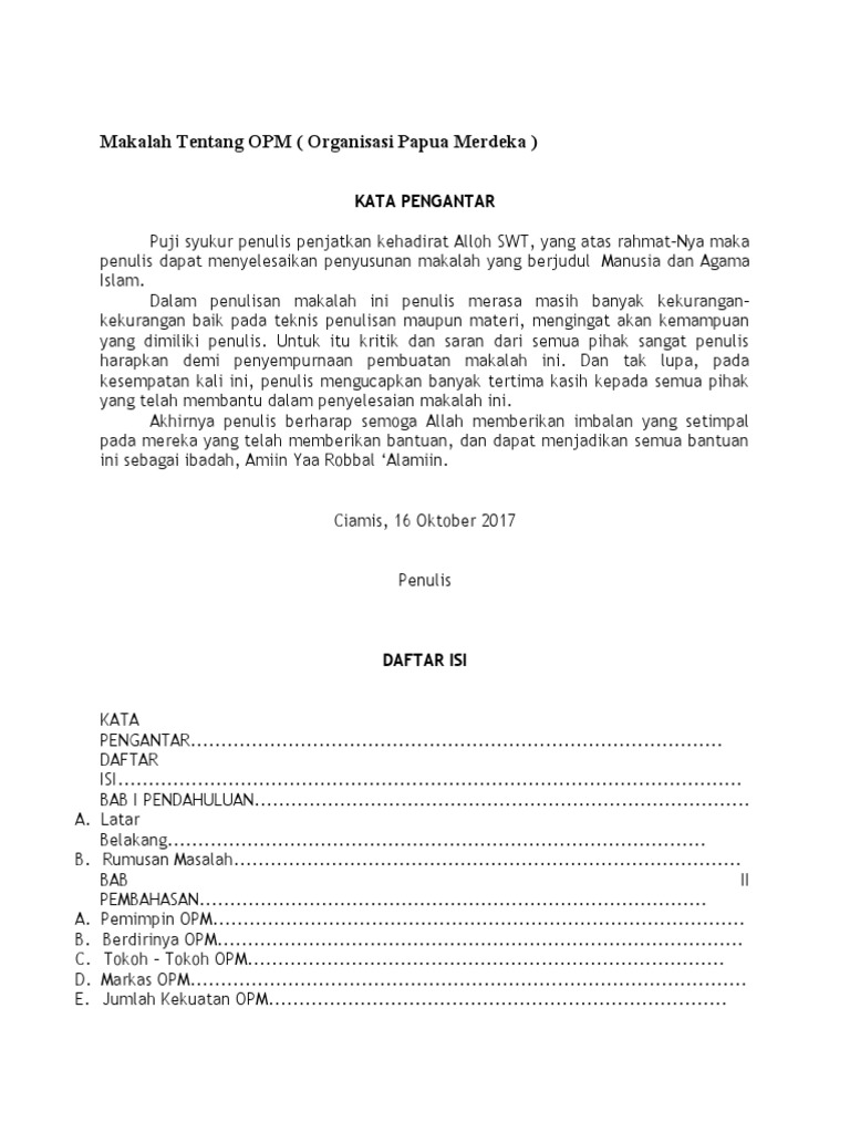 Makalah Tentang OPM | PDF | Politik