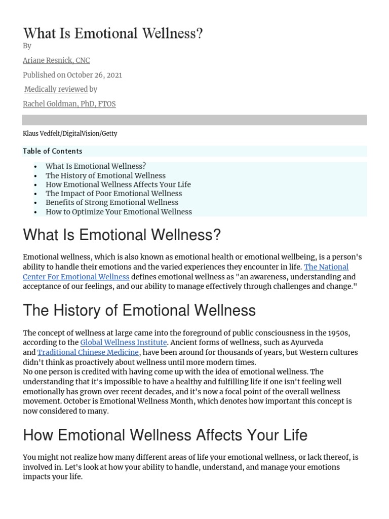 6182.emotional Wellness | PDF | Mental Health | Mindfulness
