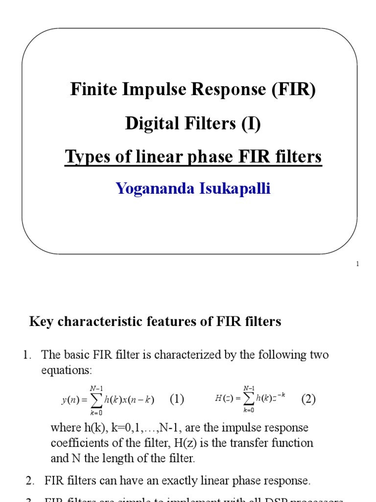 P10 Linear Phase FIR | PDF | Signal Processing | Control Theory