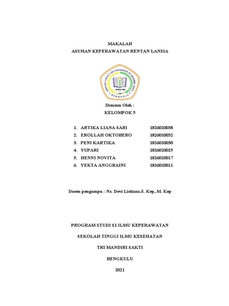Tugas Buk Devi Askep Bencana Lansia | PDF