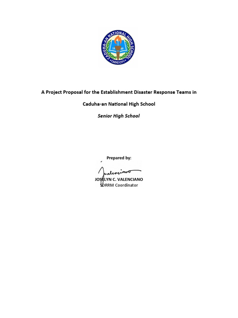 Disaster Response Team Project Proposal | PDF | Emergency Department ...