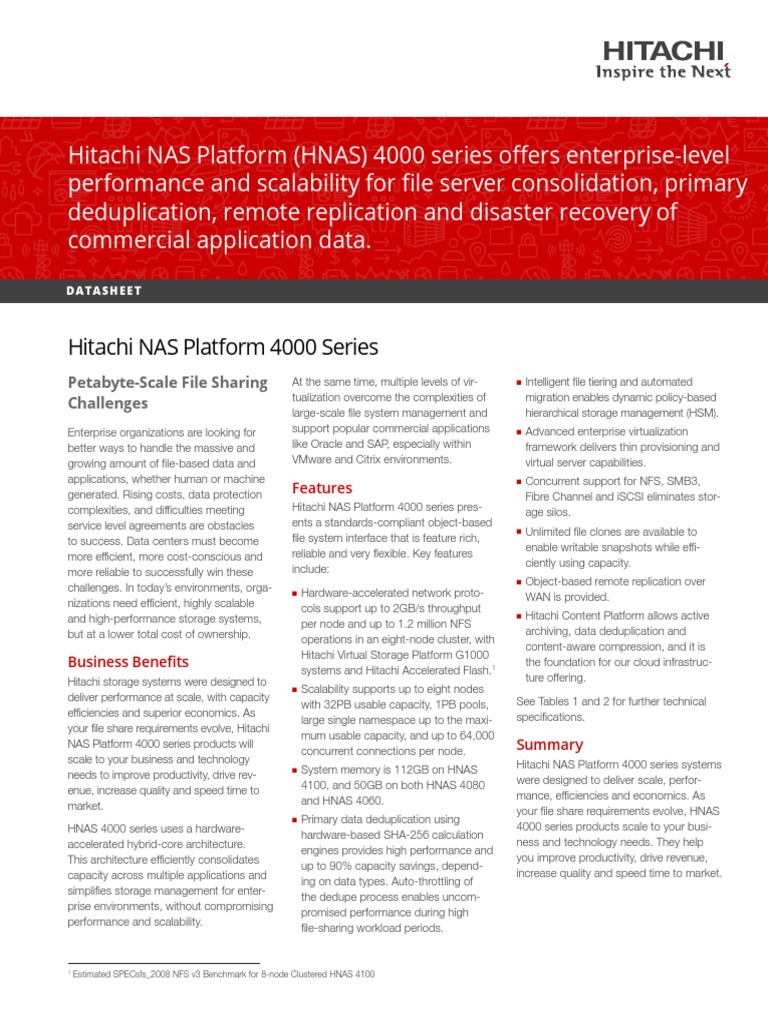 Hitachi NAS Platform 4000 Series: Petabyte-Scale File Sharing ...