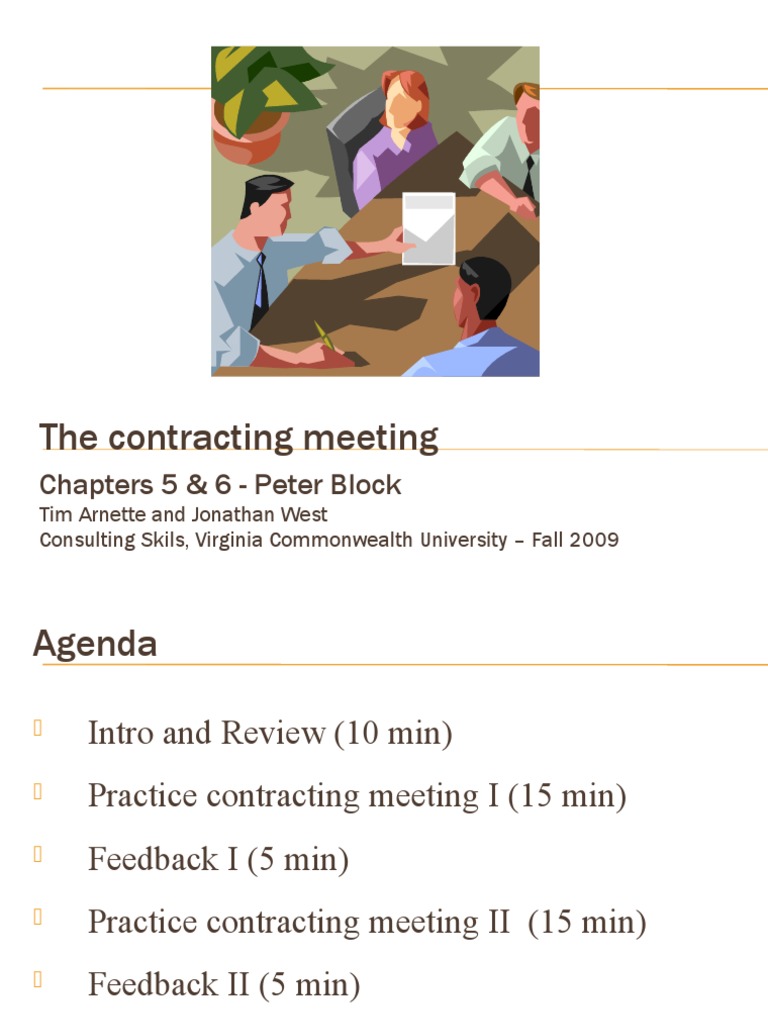 The Contracting Meeting - Peter Block, Flawless Consulting | PDF