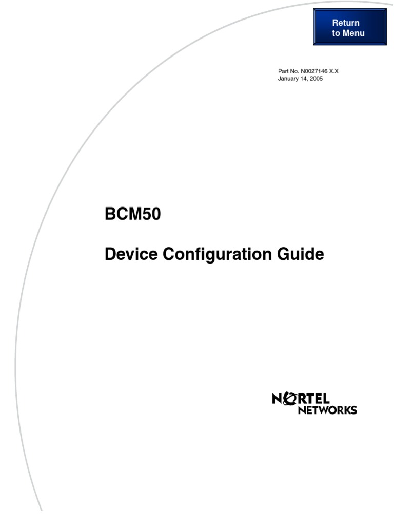 BCM50 Device Configuration Guide | PDF | Telephone | Voice Over Ip