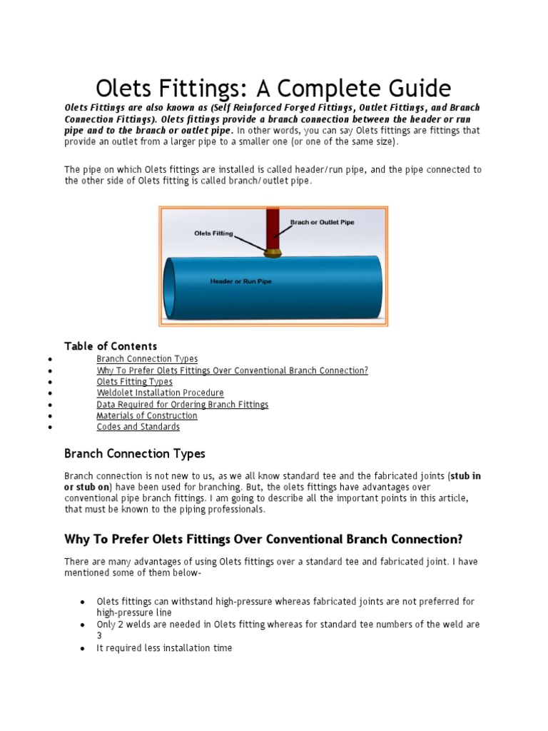 Olet - Complete Guide | PDF | Pipe (Fluid Conveyance) | Equipment