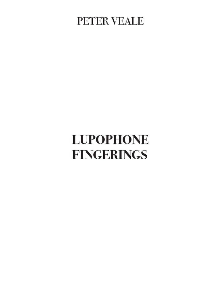 Peter Veale - Lupophone Fingerings Keymap | PDF
