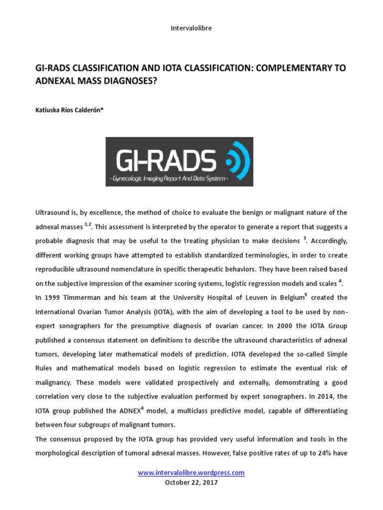 Gi-Rads Classification and Iota Classification: Complementary To ...