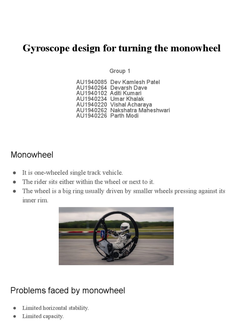Gyroscope Design for Monowheel Stability | PDF | Torque | Gyroscope