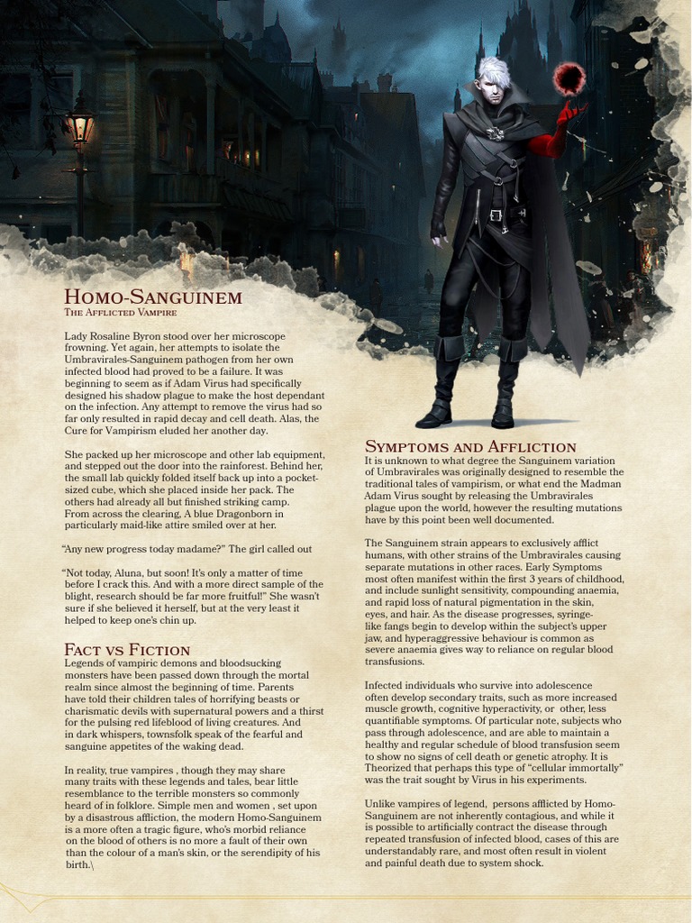 Homo-Sanguinem (Vampire) Race by Clockwork Dragon | PDF | Vampires | Blood