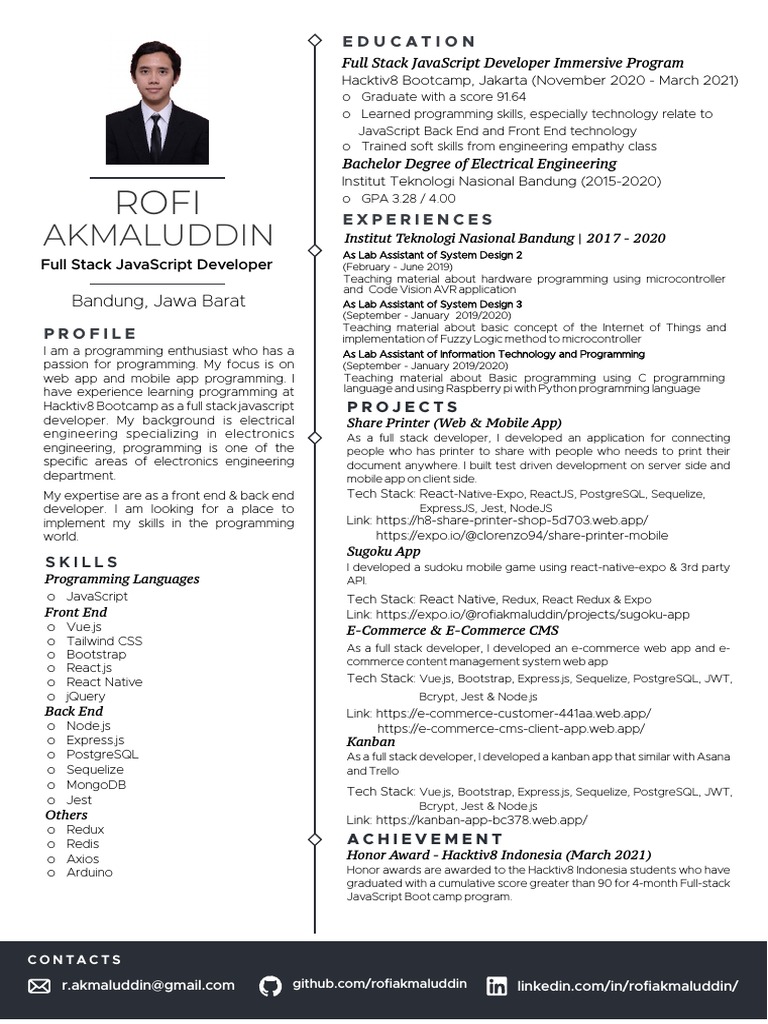 Contoh CV Programmer | PDF | Web Application | Bootstrap (Front End ...