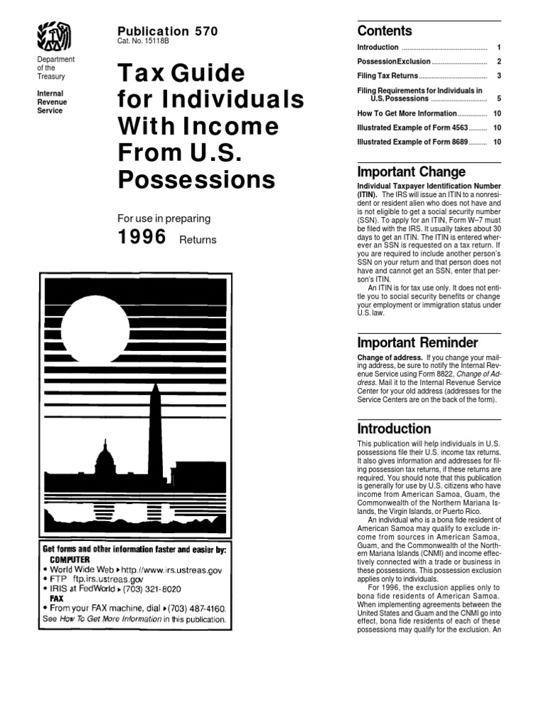 US Internal Revenue Service: p570 - 1996 | PDF | Income Tax In The ...