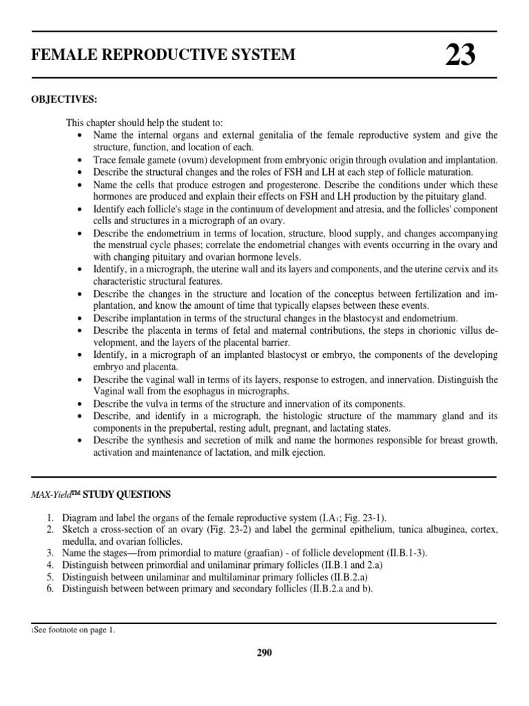 CHAPTER 23 Female Reproductive System | Download Free PDF | Menstrual ...