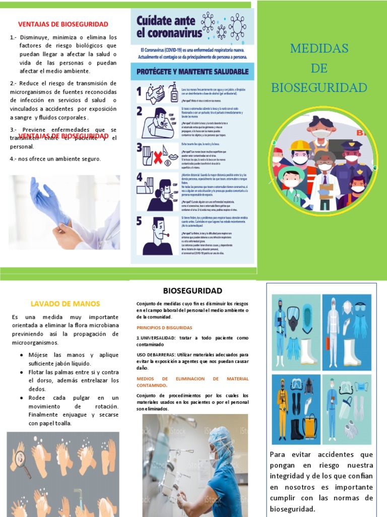 Triptico Bioseguridad | PDF | Lavado de manos | Microbiología