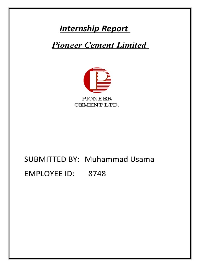 Internship Report Of Muhammad Usama Descargar Gratis Pdf Cement Iso 9000 
