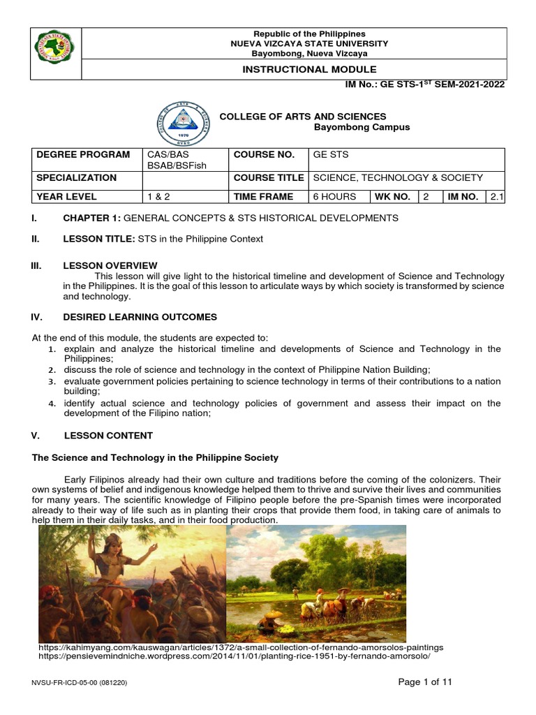 Instructional Module: Republic of The Philippines Nueva Vizcaya State ...