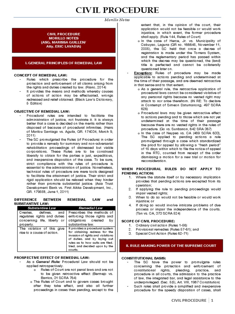 Civil Procedure Overview and Principles | PDF | Jurisdiction | Judgment ...