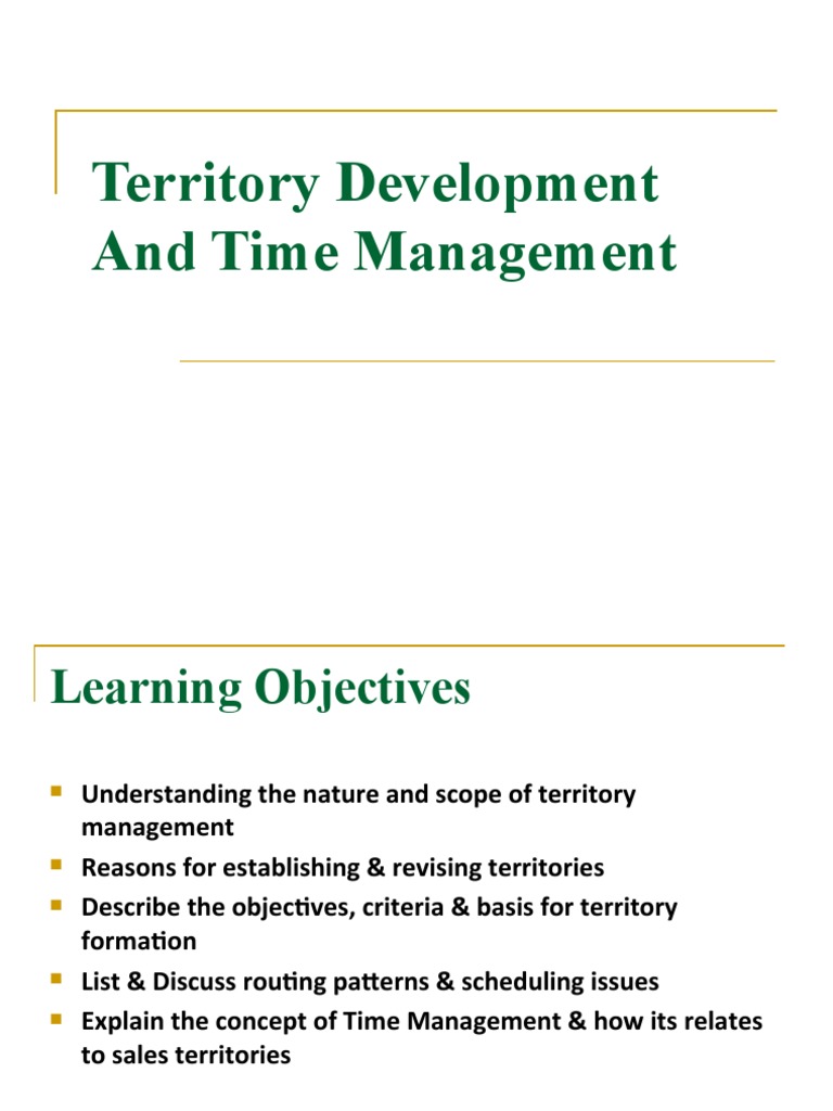 Territory Time Management | PDF | Sales | Business Economics