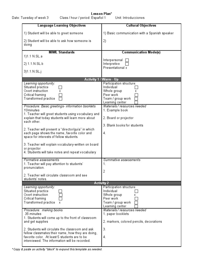 Week 3 Lesson Plan | PDF | Lesson Plan | Teachers