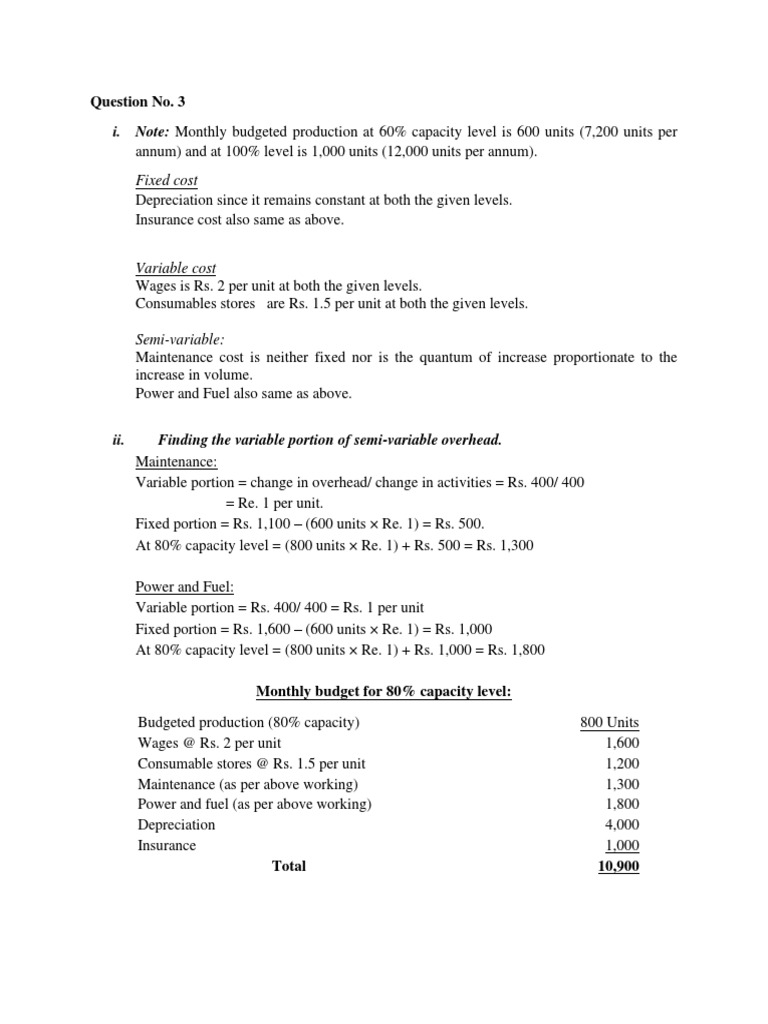 Budget Answers | Download Free PDF | Output (Economics) | Cost