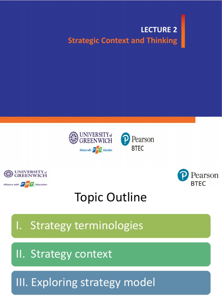 574 - Lecture 2 - Strategic Context and Thinking (FLM) | PDF ...