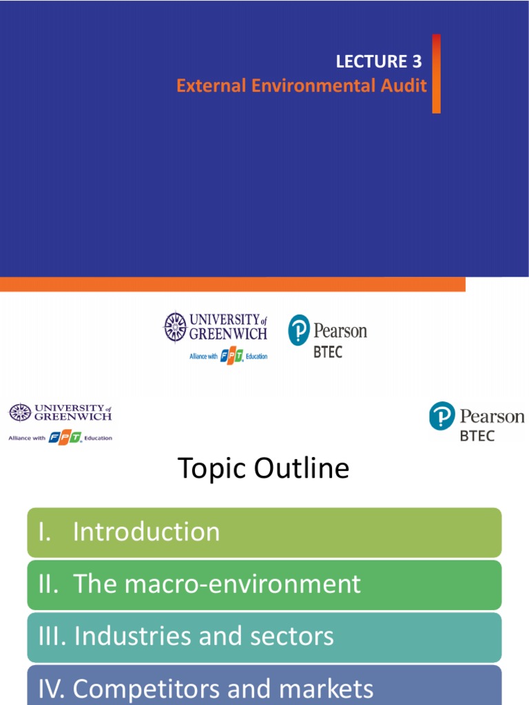 574 - Lecture 3 - External Environmental Audit (FLM) | PDF | Market (Economics) | Business Economics