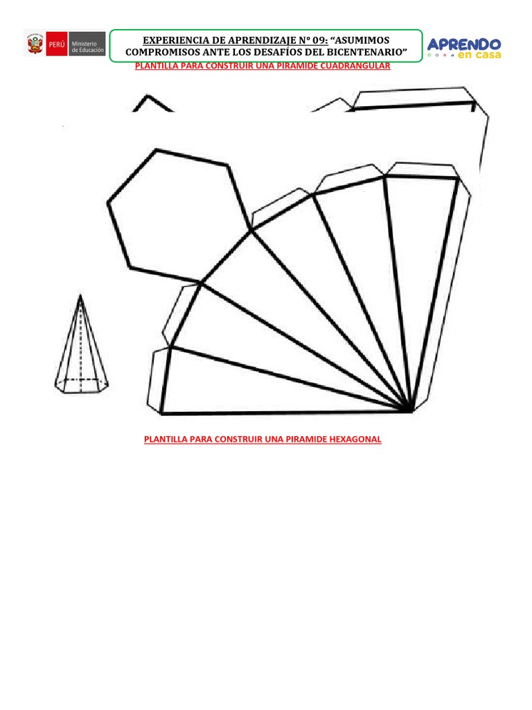 Plantilla para Construir Una Piramide Cuadrangular | PDF