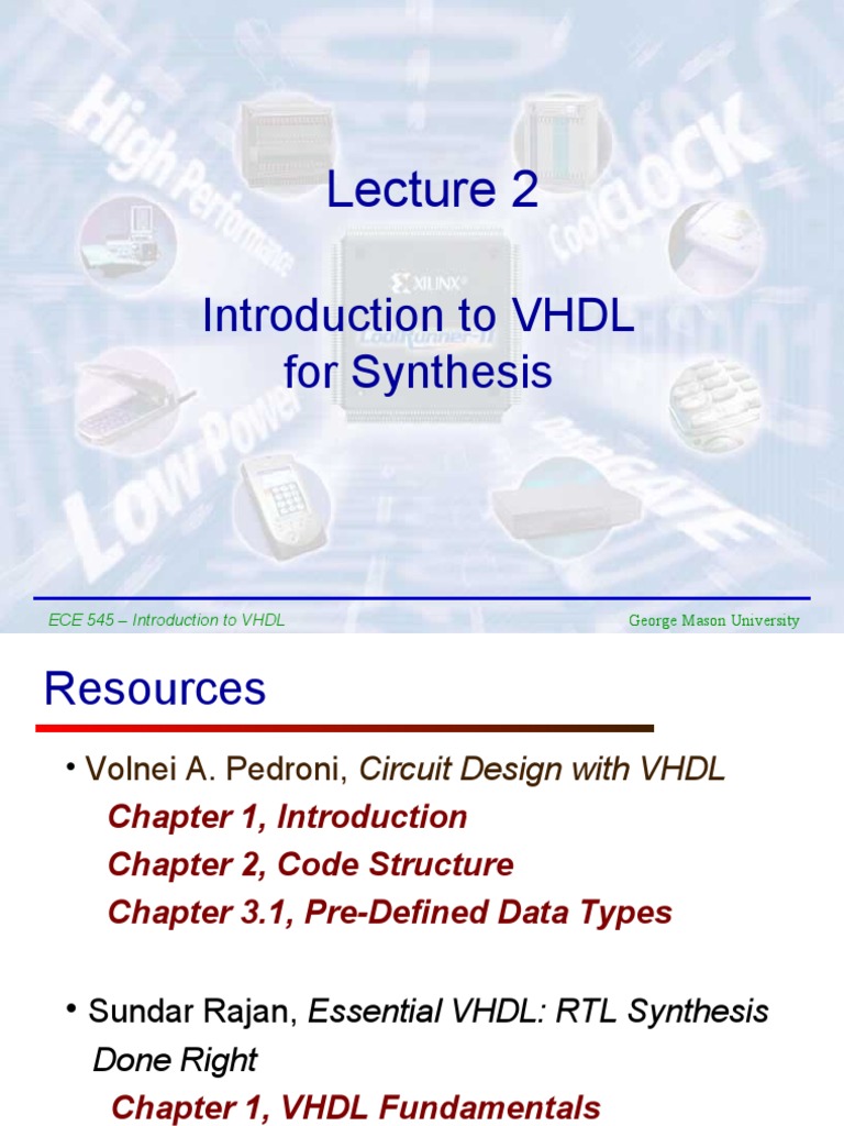 Lecture2 VHDL For Synthesis | PDF | Vhdl | Logic Synthesis