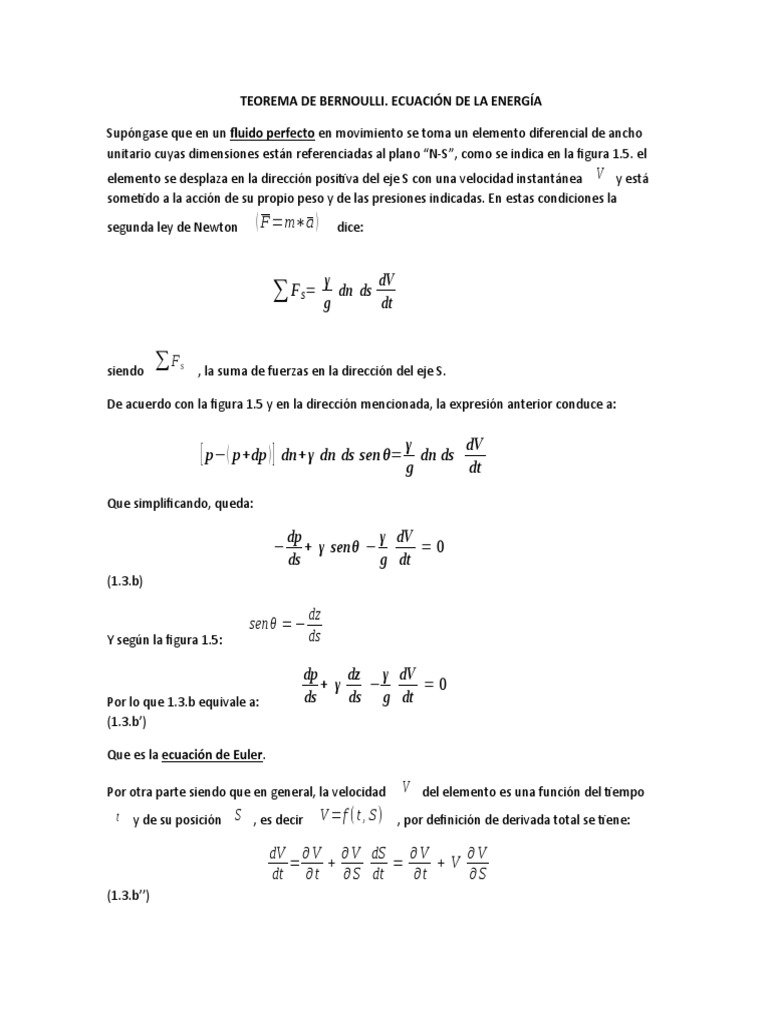Teorema de Bernoulli | PDF | Ecuaciones | Enseñanza de matemática