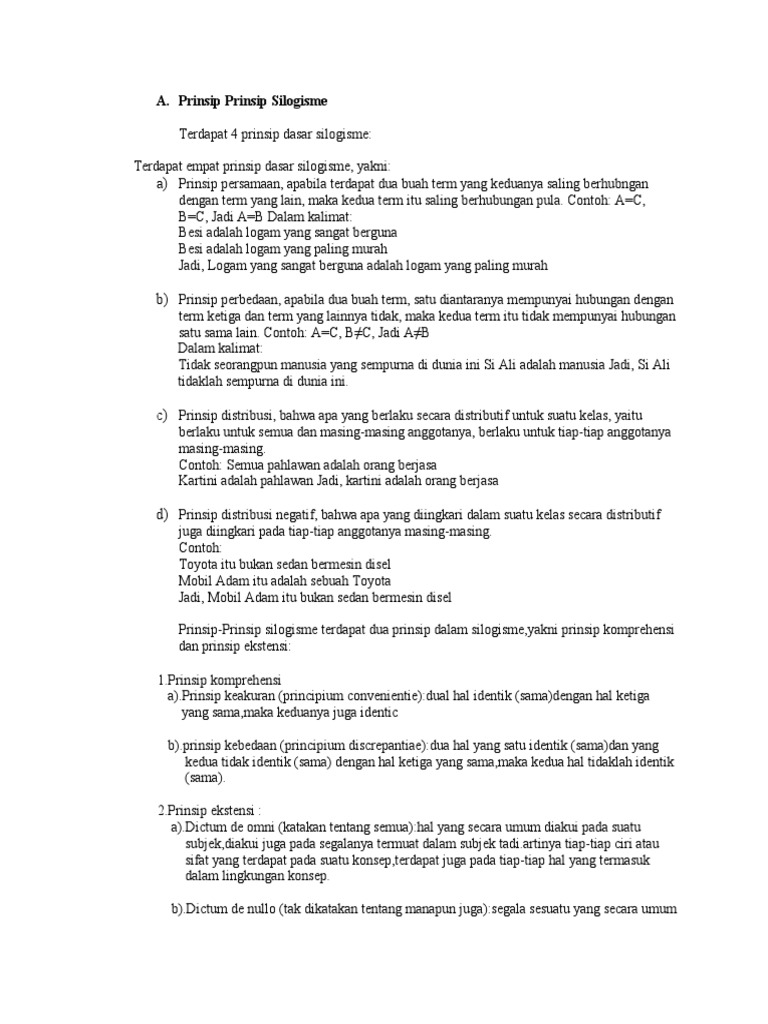 Prinsip Prinsip Silogisme | PDF