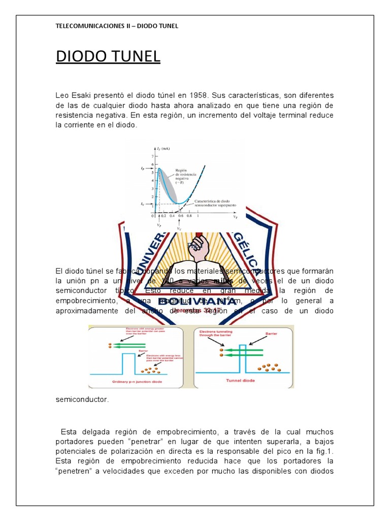 Informe Diodo Tunel | PDF | Diodo | Corriente eléctrica