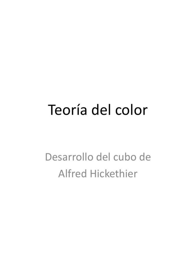 Teoría del color: Cubo de Hickethier | PDF | Hogar, jardinería y ...