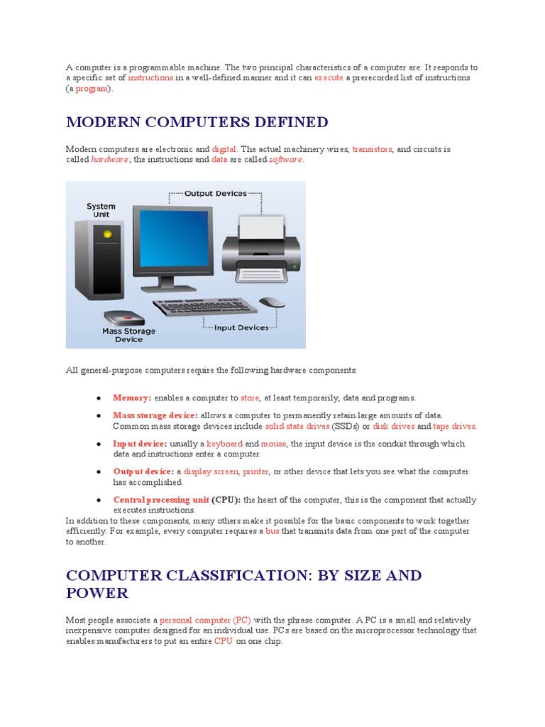 A Computer Is A Programmable Machine | PDF | Personal Computers ...