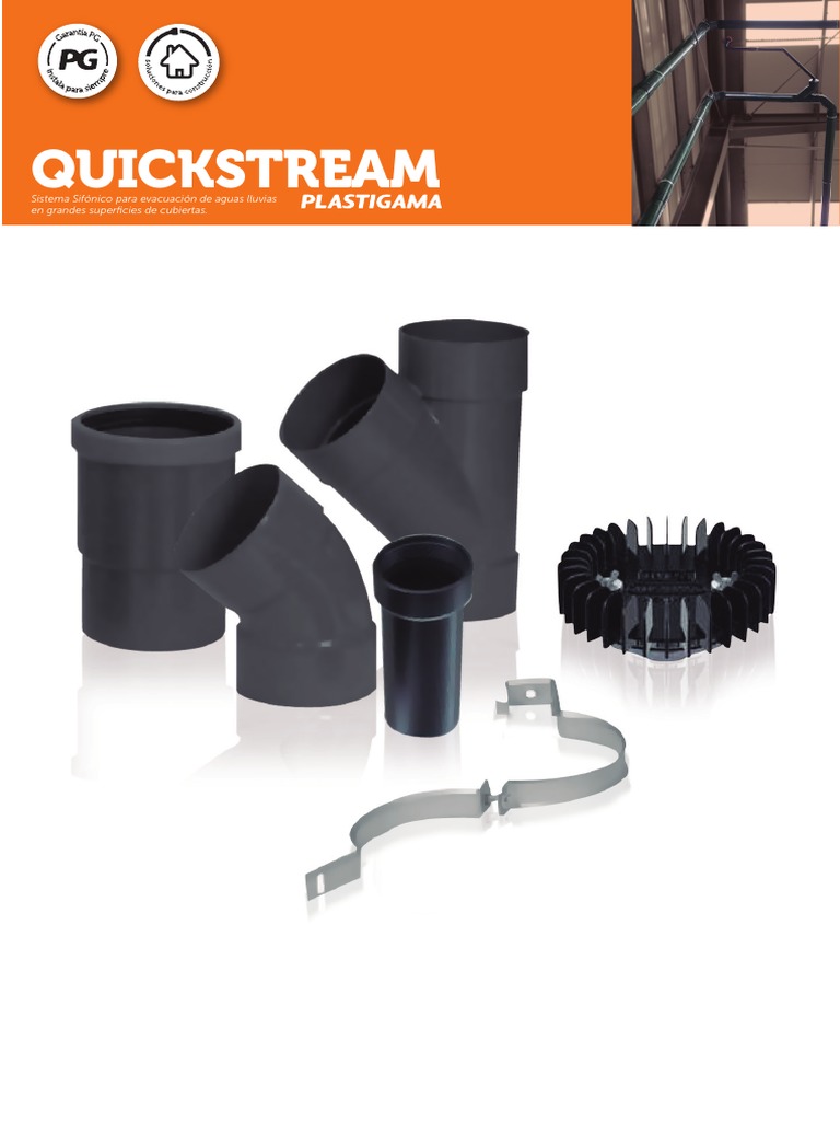 Sistema Sifónico QuickStream para Drenaje Eficiente | PDF | Tubería (transporte de fluidos) | Diseño