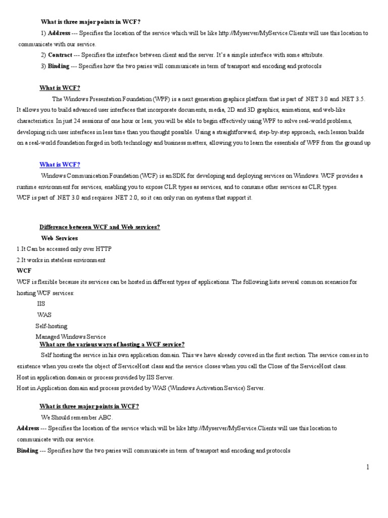 WCF | PDF | Windows Communication Foundation | Application Programming ...