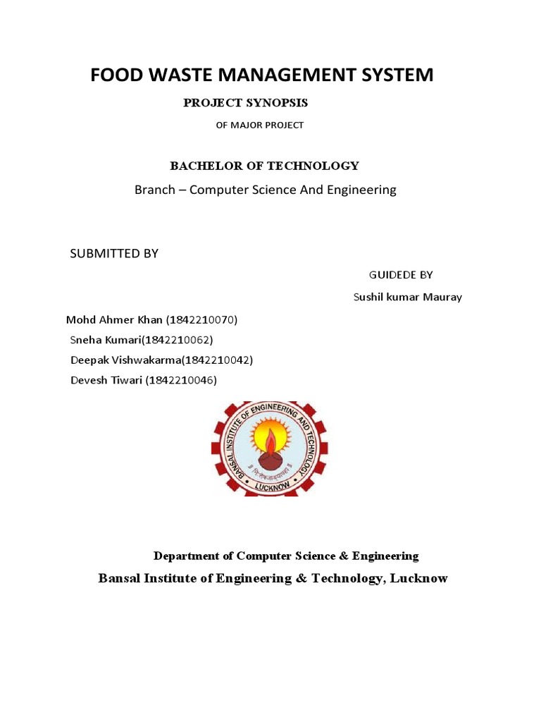 Food Waste Management System | PDF | Computer Hardware | Floppy Disk