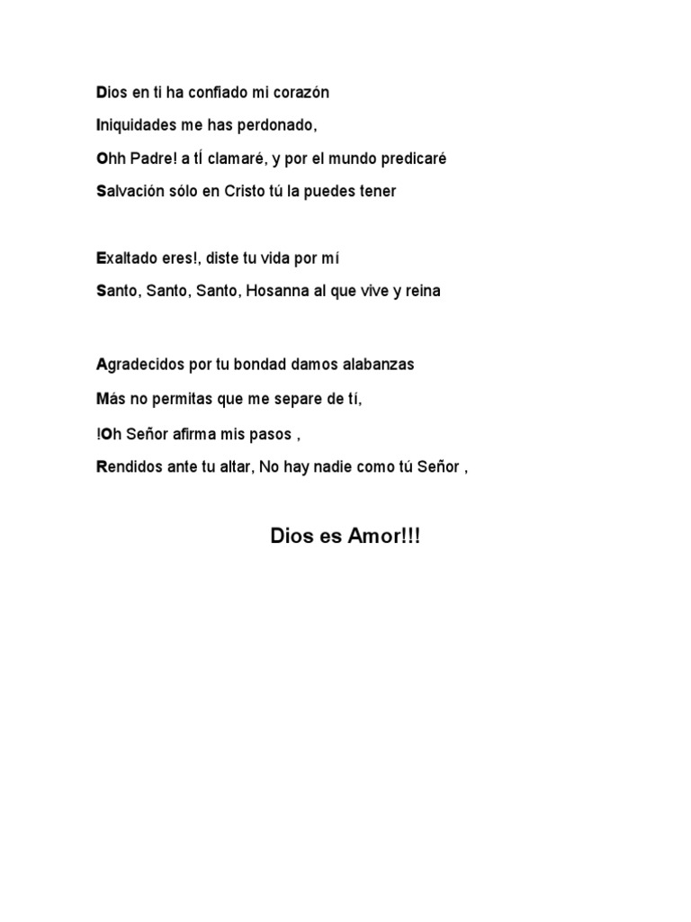 Acrostico - Dios Es Amor | PDF