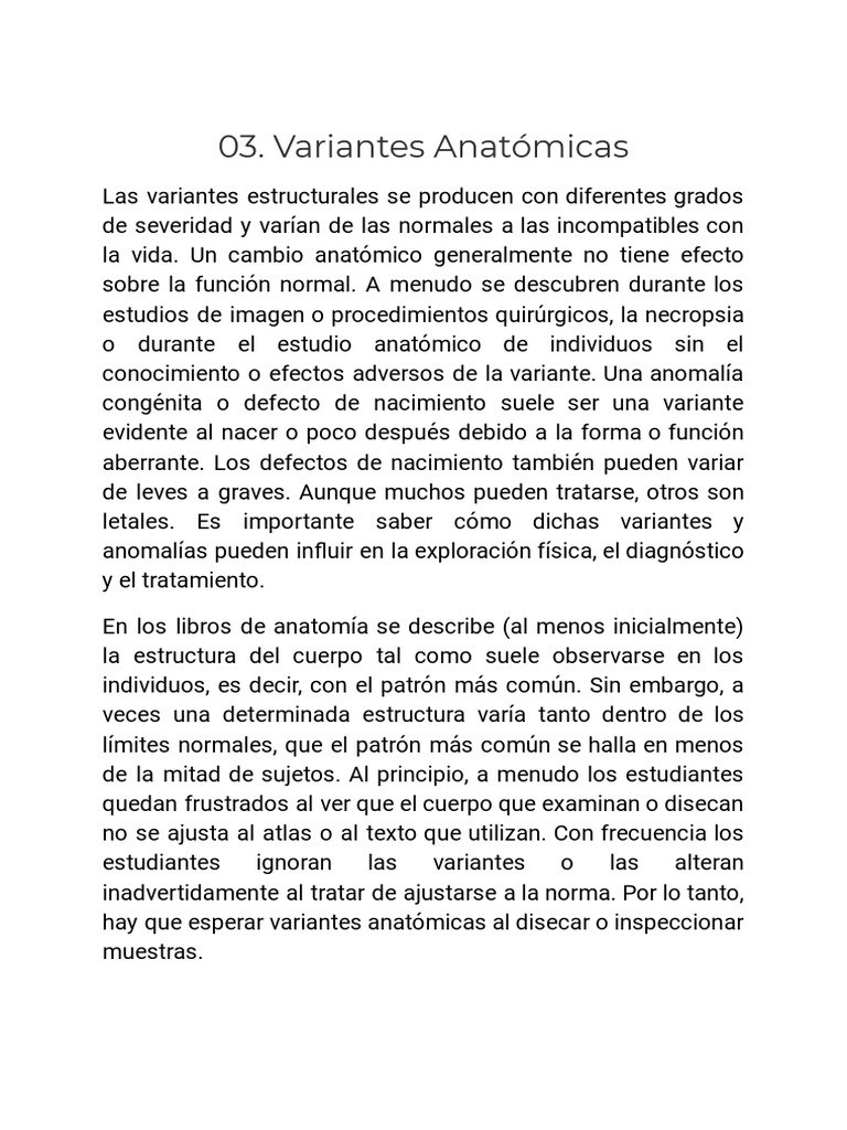 Variantes Anatómicas | Descargar gratis PDF | Especialidades Medicas ...