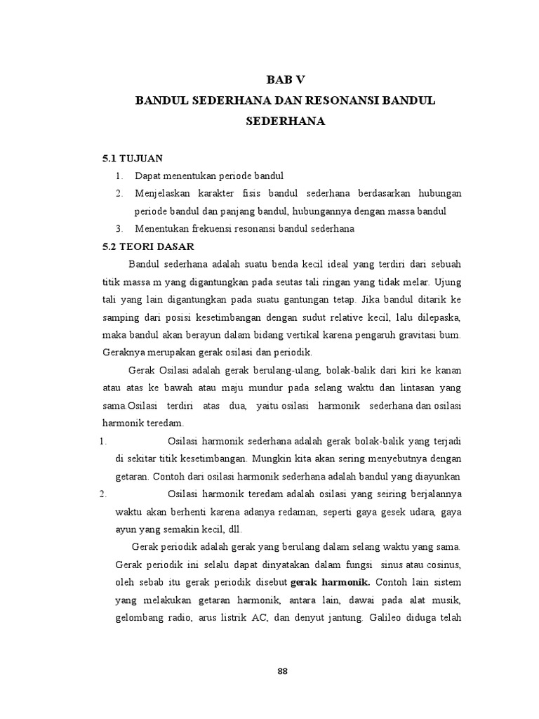 Periode dan Resonansi Bandul Sederhana | PDF