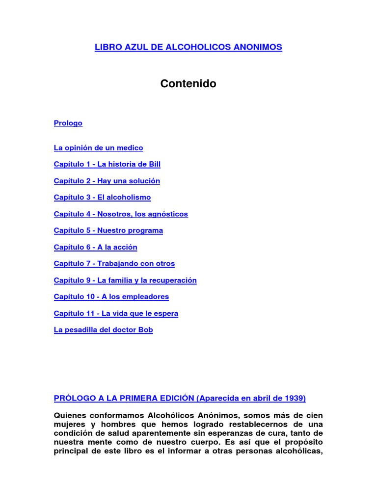 EL LIBRO AZUL Alcoholicos - Anonimos | PDF | Alcoholismo | Ateísmo