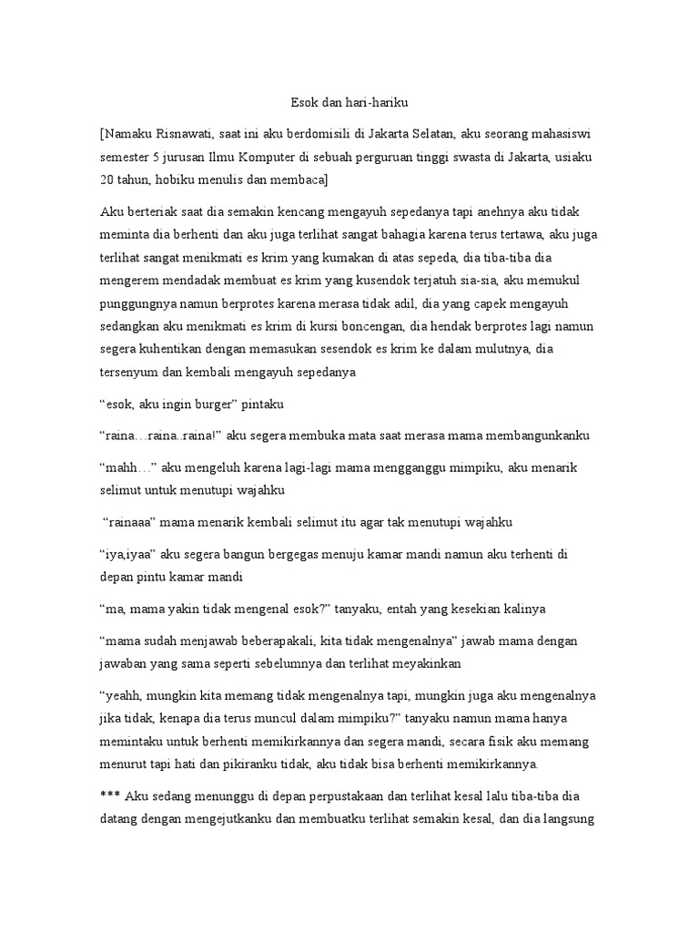 Anlitera Cerpen Jakarta Risnawati | PDF | Pengembangan Diri | Puisi