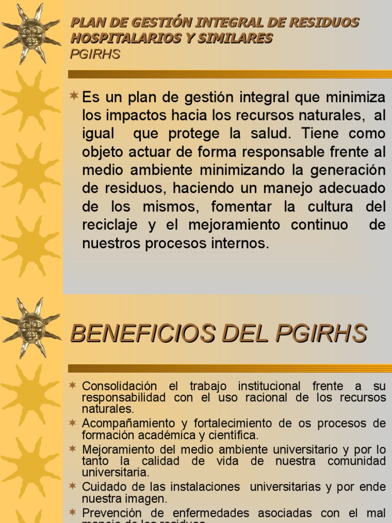 Plan de Gestion Integral de Residuos Hospitalarios y Similares | PDF | Residuos | Medicamentos ...