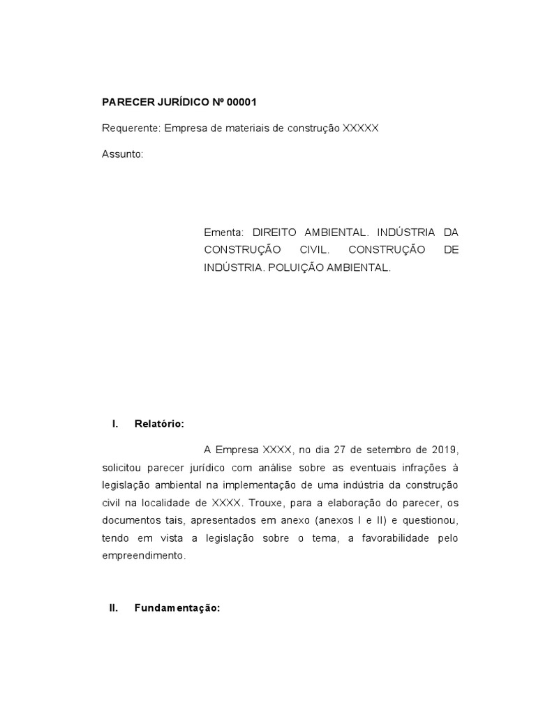 Parecer Jurídico sobre Construção Civil | PDF