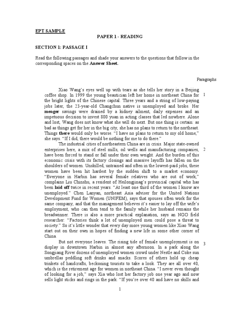 Ept Sample New Format Sem 1 0910 | PDF | China | World Politics