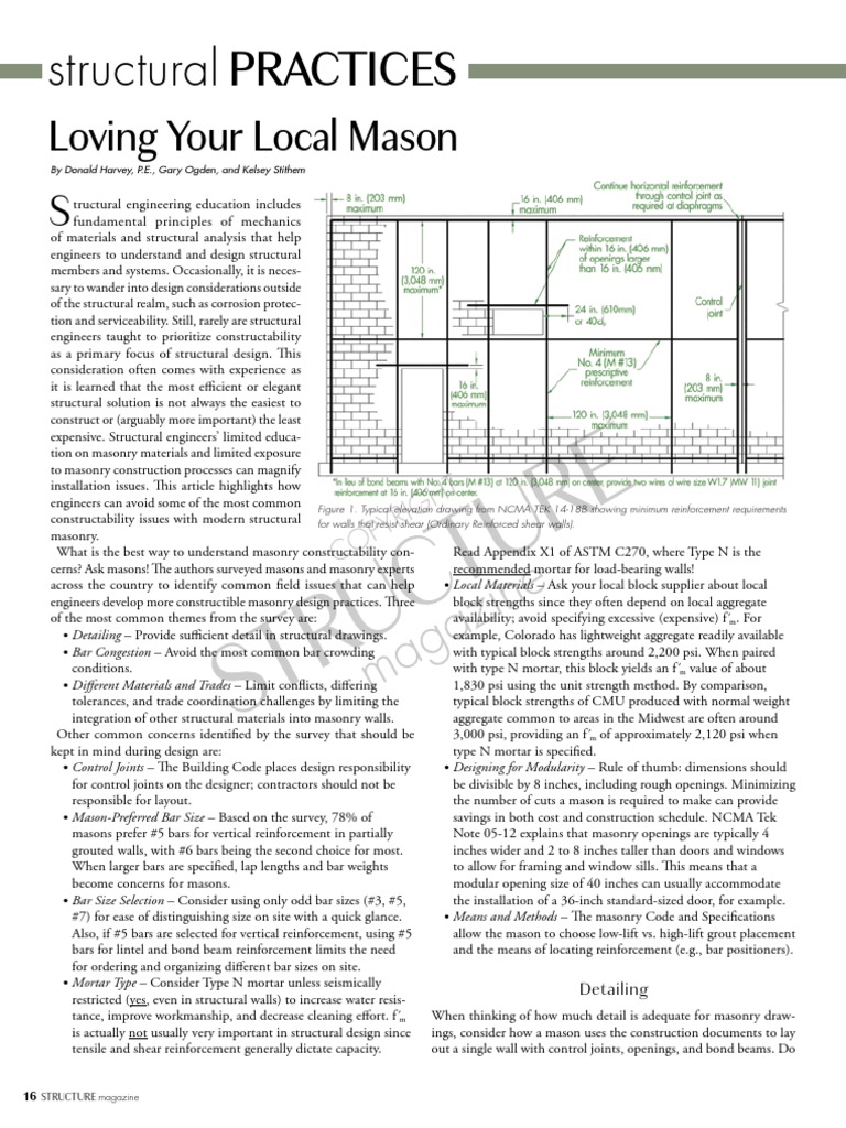 Practices: Structural S | Descargar gratis PDF | Masonry | Screw